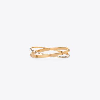 Tory Burch Damen Icon Doppelarmreif mit Pav&eacute;