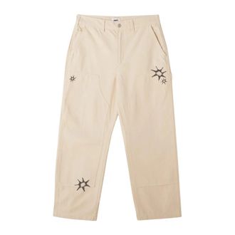 Obey Big Timer Printed Carpenter Pant - - Trousers - Herren - Wei&szlig; - W30
