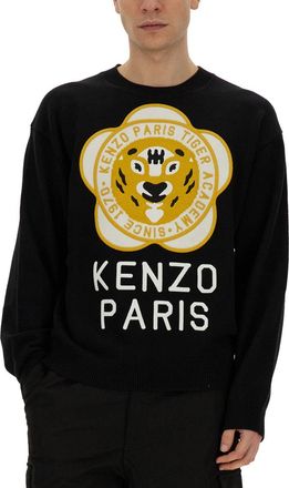 Kenzo Logo Jersey Wool Sweater - Black