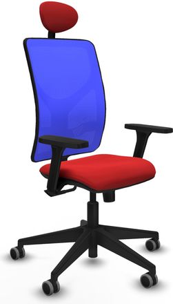 Piqueras y Crespo Schreibtischstuhl Home Office, mit 3D-Armlehnen, h&ouml;henverstellbarer Lendenwirbelst&uuml;tze und festem Kopfteil, ausgestattet mit 3-fach verstellbarem Scha