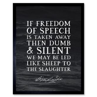 Artery8 Slate Quote George Washington Freedom of Speech Artwork Framed Wall Art Print 9X7 Inch Zitieren Mauer