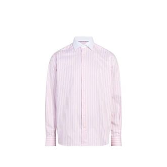 Eton Chemise droite ray&eacute;e &agrave; col contrast&eacute; en coton