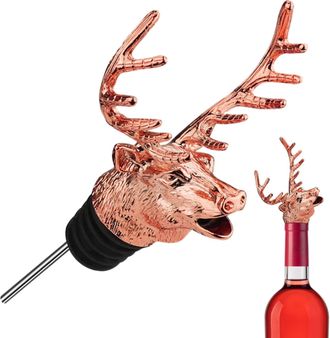 Generic Hirsch-Weinausgie&szlig;er,Hirsch-Weinausgie&szlig;er, 2-in-1-Weinflaschenausgie&szlig;er und -Verschluss, Hirschkopf-Weinausgie&szlig;er, Weinflaschenverschluss f&uuml;r Zuhause 