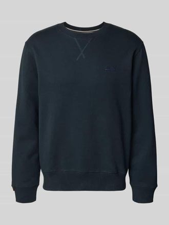 Superdry Sweatshirt mit Rundhalsausschnitt und Label-Stitching