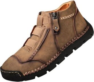 Generic Mocassins en cuir orthop&eacute;diques pour la marche, style Renaissance m&eacute;di&eacute;vale, faits &agrave; la main, imperm&eacute;ables et l&eacute;gers, kaki, 41 1/3 EU