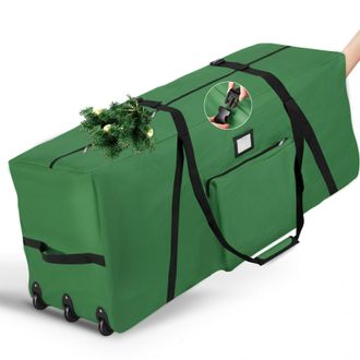 Famirosa Weihnachtsbaum Aufbewahrungstasche, Rollbare Aufbewahrungstasche mit 3 Lenkrollen f&uuml;r k&uuml;nstliche Weihnachtsb&auml;ume bis zu 220cm, Strapazierf&auml;hige 600D O