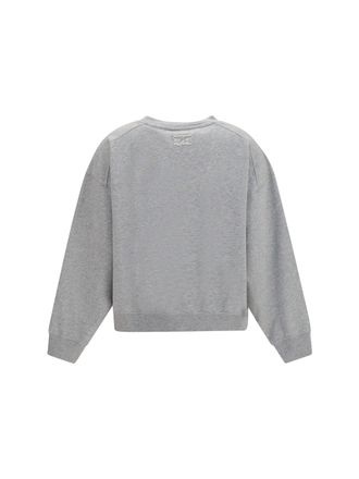 Ganni Womens Crewneck Sweatshirt With Logo Paloma Cotton Sweatshirts Sweater