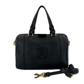 Loewe Pre-owned Leather 2way Boston Bag - - Pre-owned - Damen - Schwarzk - ONE SIZE