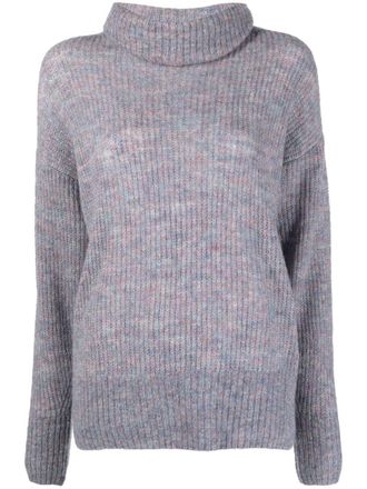 Iro pull en maille à col roulé - Violet