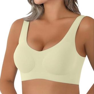 Generic Soutien-gorge pour femme sans armatures sans couture push-up couleur unie soutien confort soutien-gorge rembourr&eacute; pour femme soutien-gorge t-shirt dou