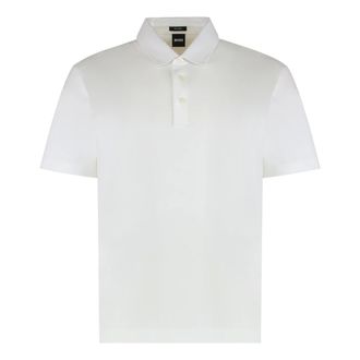 HUGO BOSS Homme, Tops, Blanc, Taille: M Polo en coton à manches courtes