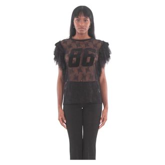 Aniye By Femme, Blouses et Chemises, Noir, Taille: 36 FR Ruffle Lace Varsity Tee
