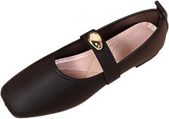 Generic Chaussures plates d&eacute;contract&eacute;es et &eacute;l&eacute;gantes pour femme - Couleur unie - Confortables et classiques - Chaussures Mary Jane &agrave; enfiler avec sangle - Pou