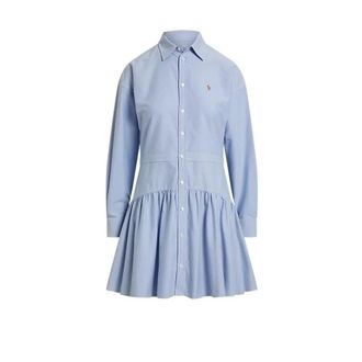 Polo Ralph Lauren Ruffled Mini Shirt Dress - - Dresses - Damen - Blau - S