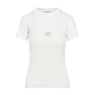 Acne Studios Femme, Tops, Blanc, Taille: 38 FR T-Shirt Superpos&eacute;
