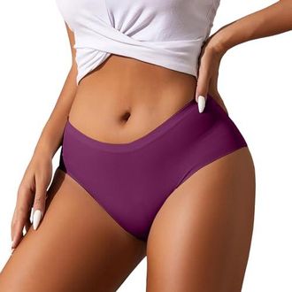 Generic Culotte sans Couture Femme Culotte Femme sans Couture Culotte Femme De Classique Maillot Menstruel &Eacute;tanche 4 Couches Absorption Rapide Mesh Haute Resp