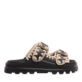 Mou Sandalen - Eva One-Piece Slide Two-Buckle - Gr. 37 (EU) - in Schwarz - für Damen