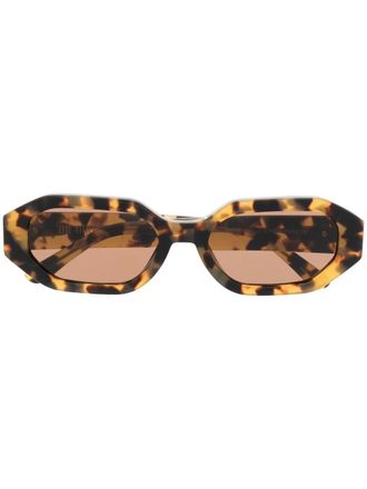 Linda Farrow x The Attico lunettes de soleil Irene &agrave; monture ovale - Marron