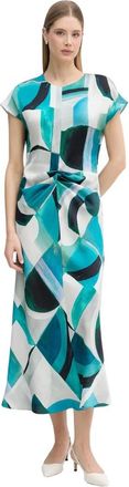 Joseph Ribkoff Femme, Robes, Multicolore, Taille: 52 FR Robe mi-longue &eacute;vas&eacute;e en satin textur&eacute; &agrave; imprim&eacute; g&eacute;om&eacute;trique