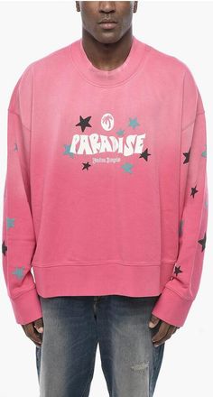 Palm Angels Cotton Degrad&eacute; Crewneck Sweatshirt PARADISE size Xl