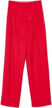 Max Mara Femme, Pantalons, Rouge, Taille: 36 FR Pantalon Fluide en Laine
