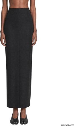 Maison Margiela Wool Twill Maxi Skirt
