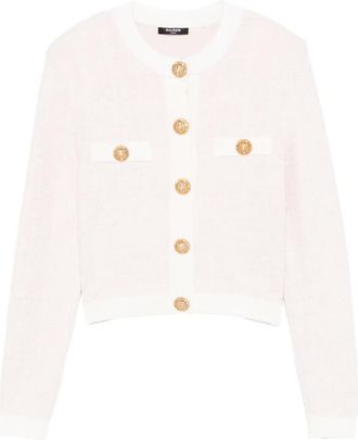 Balmain light tweed button cardigan - Rosa