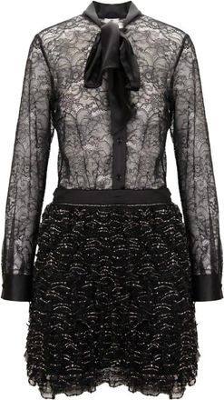 Elisabetta Franchi Femme, Robes, Noir, Taille: 40 FR Robe Duchesse et Tulle avec Strass
