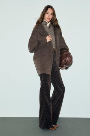 Gerard Darel Manteau droit &agrave; capuche en laine - ALSA - Marron