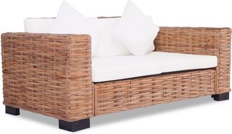 vidaXL Vidaxl - 2-Sitzer-Sofa Nat&uuml;rliches Rattan