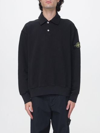 Stone Island Polo &agrave; manches longues en coton avec logo Compass