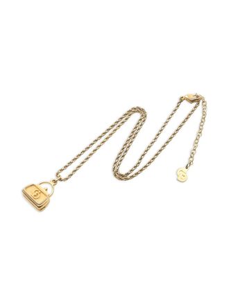 Dior collier &agrave; pendentif sac &agrave; logo (ann&eacute;es 2000)