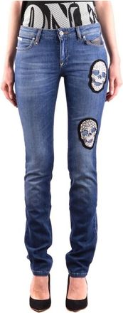 Philipp Plein Femme, Jeans, Bleu, Taille: W27 Jean Femme Bleu Automne/Hiver Fermeture Éclair/Bouton
