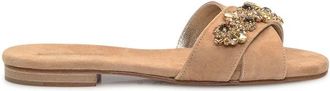 Emanuela Caruso Capri Femme, Chaussures, Beige, Taille: 39 EU Crisscross Slipper