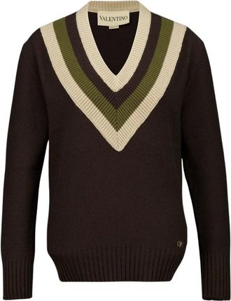 Valentino Garavani Femme, Pulls, Brun, Taille: 40 FR V-neck Tricots