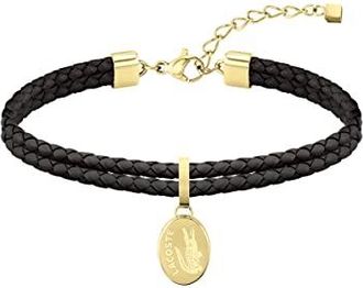 Lacoste Bracelet en cuir pour Femme Collection SNEAK Noir - 2040056