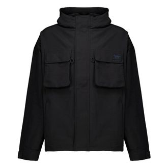 Maison Kitsun&eacute; Gerade geschnittene Kapuzenjacke - - Sport - Herren - Schwarzk - L