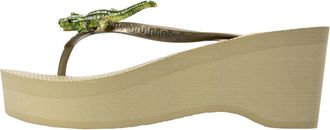 UZURII Slipper & Pantoletten - Zehentrenner Green Crocodile Switch High Heel - Gr. 35,5 (EU) - in Gold - f&uuml;r Damen