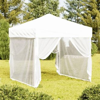 vidaXL Tente de r&eacute;ception pliable avec parois Blanc 2x2 m Vidaxl