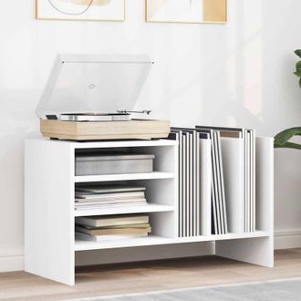 vidaXL vidaXL Meuble &agrave; vinyles Blanc 78,5 x 35 x 45 cm Bois ding&eacute;nierie