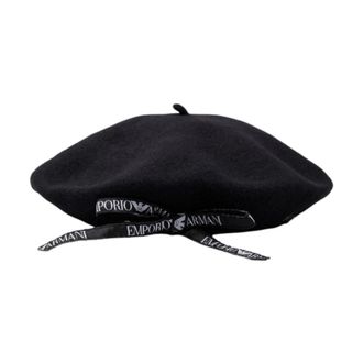 Emporio Armani Femme, Accessoires, Noir, Taille: S Chapeaux & Bonnets Noirs Élégants