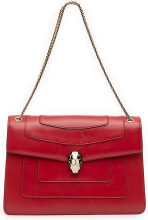 Bulgari Hobo Bags - Medium Calfskin Serpenti Forever Shoulder Bag - Gr. unisize - in Rot - f&uuml;r Damen