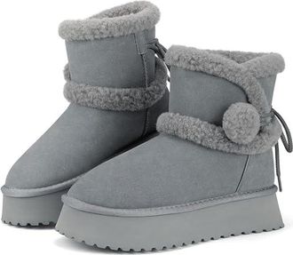 Mishansha Bottes de Neige Femme Bottines Hiver Chaudes Plateforme Antid&eacute;rapantes 38 EU