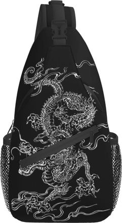 AOOEDM Umhängetasche mit Drachenmuster, lässige Umhängetasche, Rucksack, Brust, Tagesrucksack für Reisen, Sport, Wandern, Fitnessstudio