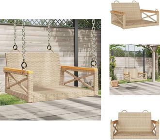 vidaXL Vidaxl - Balancelle beige 63x62x40 cm r&eacute;sine tress&eacute;e - Balancelle Jardin - Chaise Suspendue - Fauteuil Ext&eacute;rieur - Mobilier De Jardin - Relax