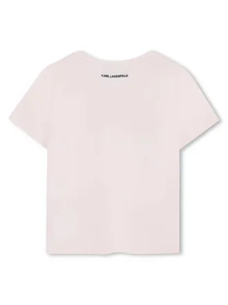 Karl Lagerfeld Logo-embroidered T-Shirt - Pink