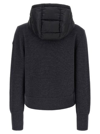 Moncler Hybrid Quilted Wool Padded Cardigan - Black