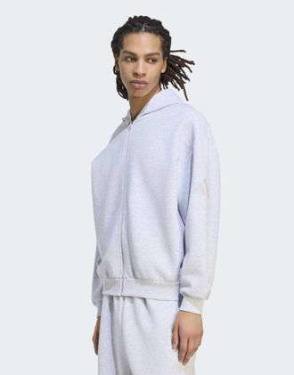 adidas adidas Performance - Soft Lux - Kapuzenjacke in meliertem Hellgrau