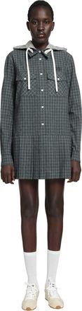 Miu Miu Check Flannel Shirt Mini Dress