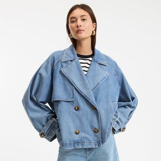 La Redoute Collections Trench Court En Denim Signature Marcellin